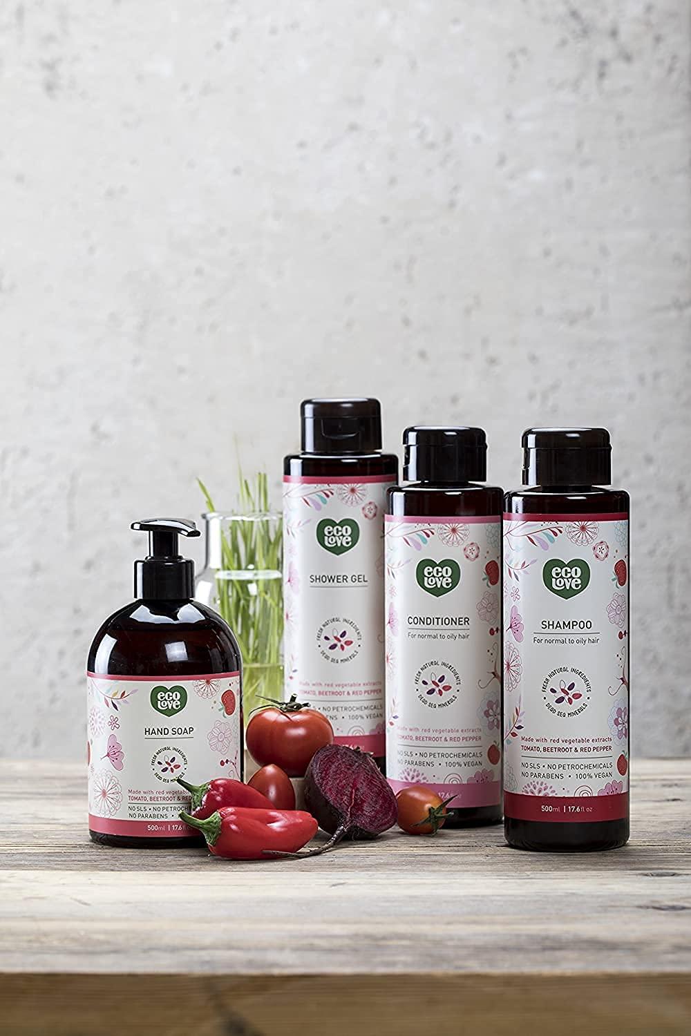 ecoLove Natural Shampoo for Normal & Oily Hair - Organic Tomato & Beet ...