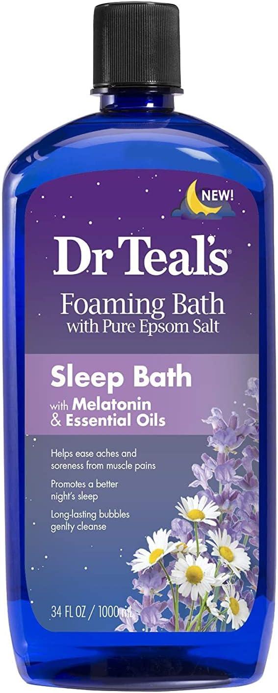 Dr Teals Melatonin Sleep Bath Gift Set (Foaming Bath (34 oz) Body ...