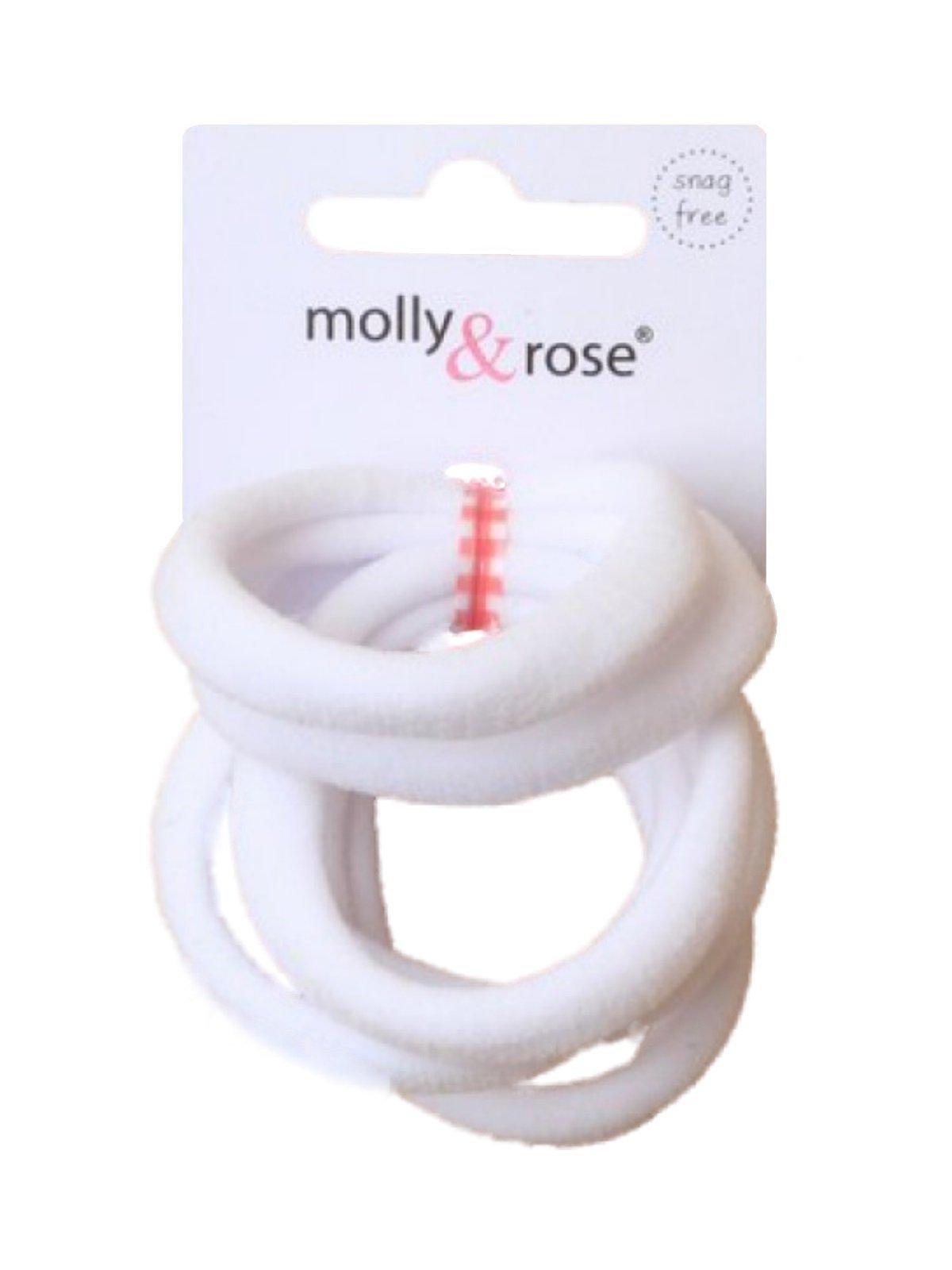Set of 6 White Soft Jersey Hair Elastics - Pritties Accessories ...