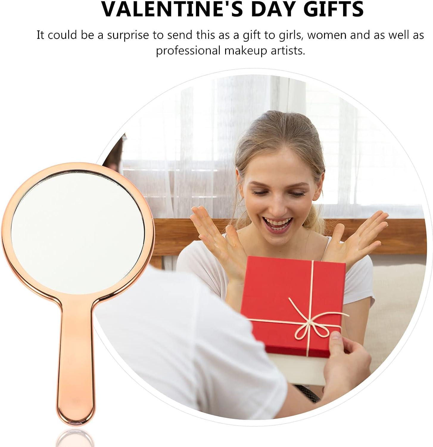 Minkissy Compact Round Hand Mirror with Handle | Makeup Mirror for ...