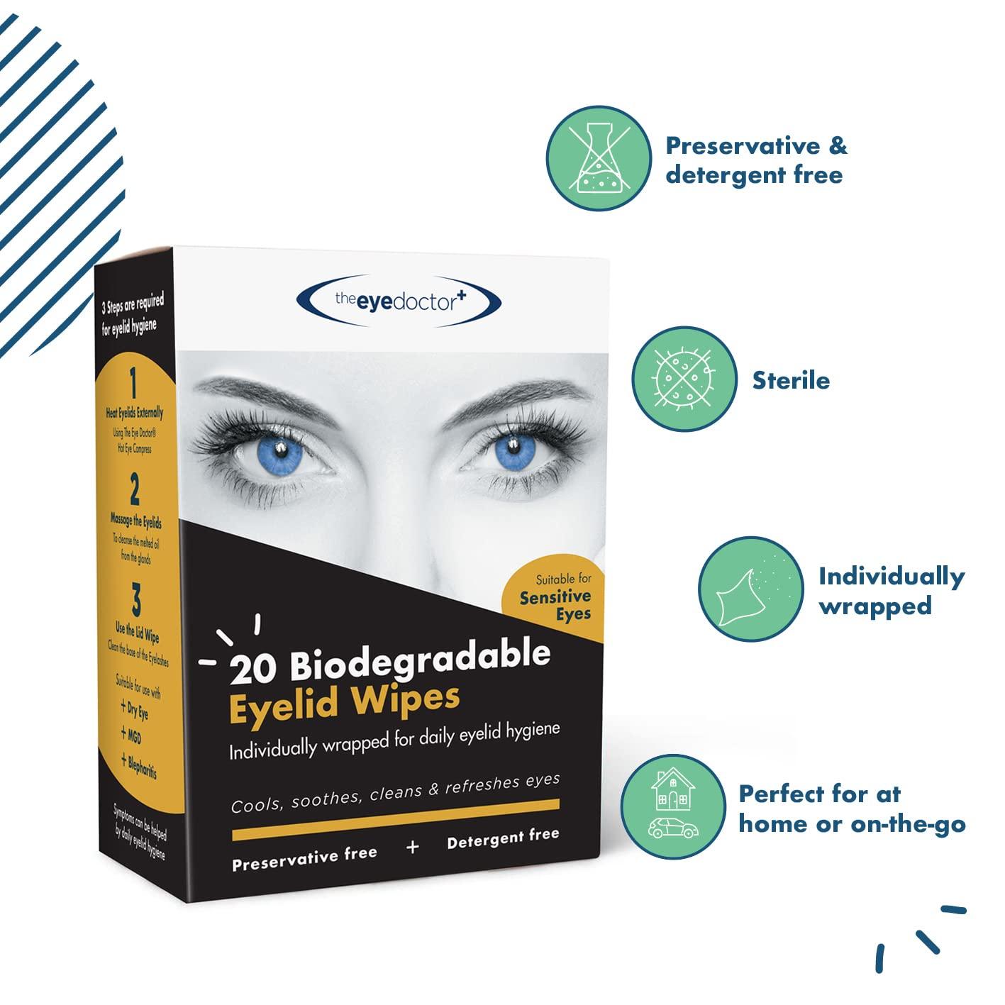 Eye Doctor Eyelid Wipes - 40 Single Use Lid Wipes for Sensitive Eyes ...