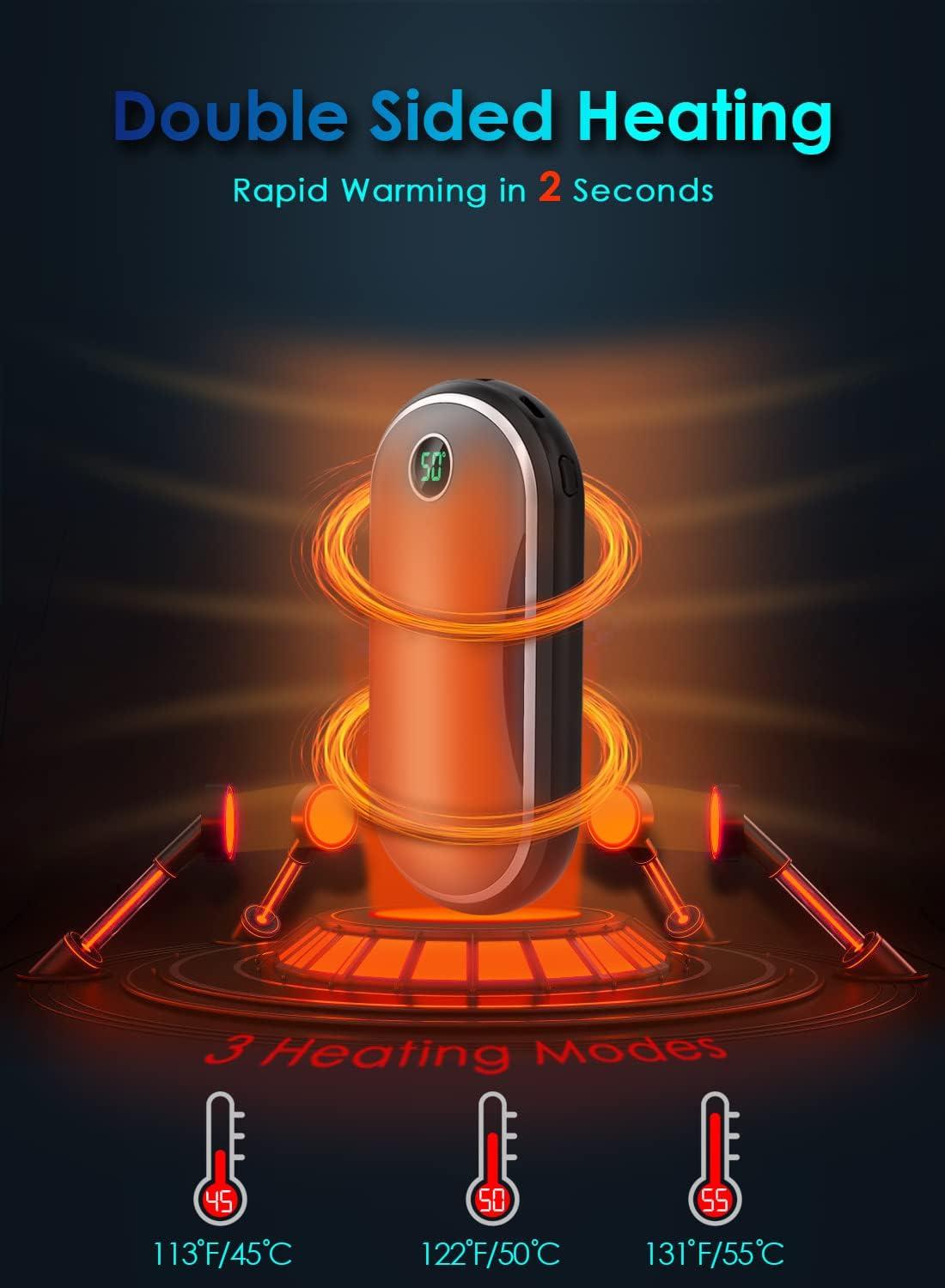 Hand Warmer Rechargeable, MKG 10000mAh Electric Handwarmers, 15 Hours ...