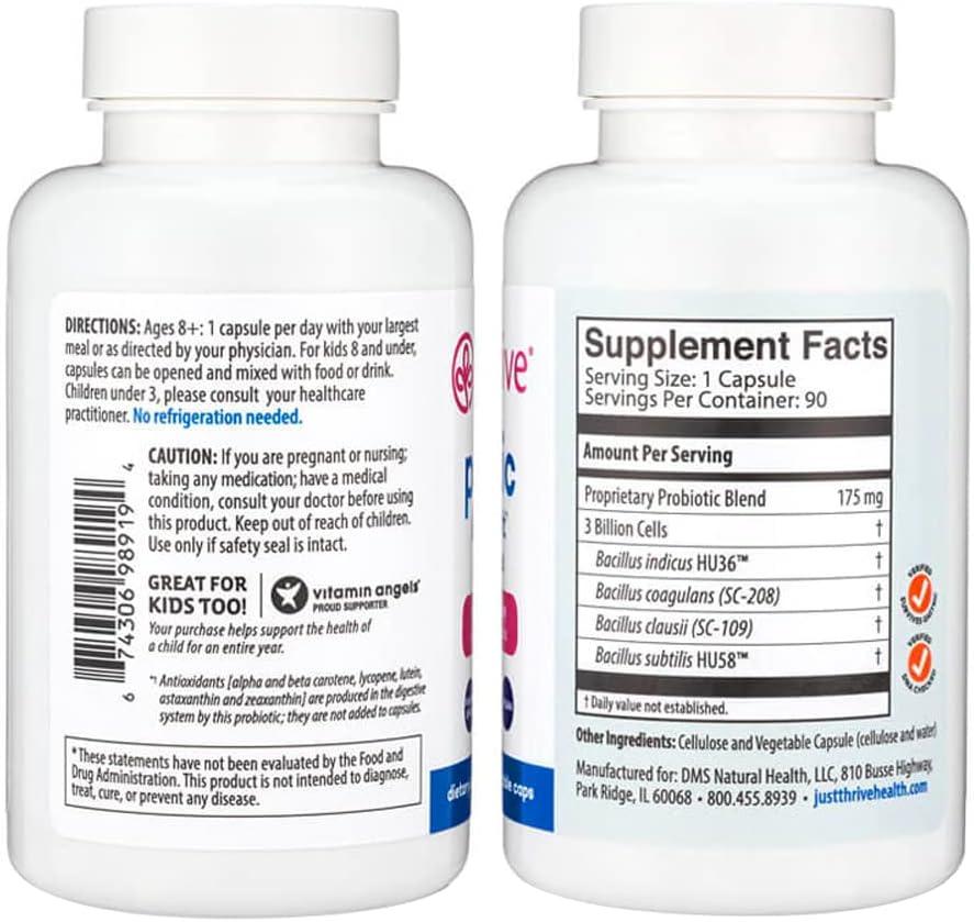Just Thrive Probiotic & Antioxidant Supplement - 90 Capsules for ...
