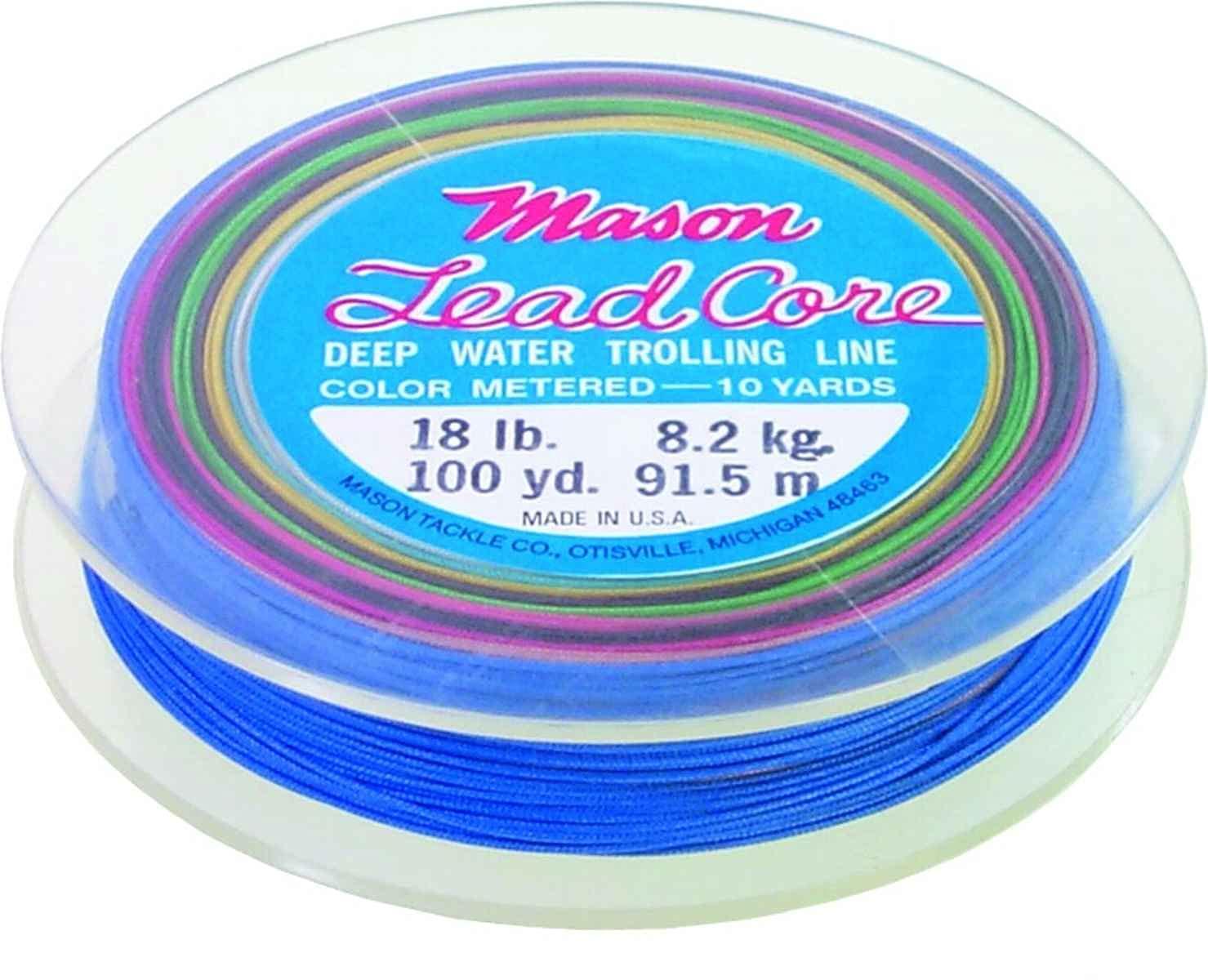 Mason 18# Leadcore Trolling Line - 100yd, 20 Colors - Ideal for Deep ...