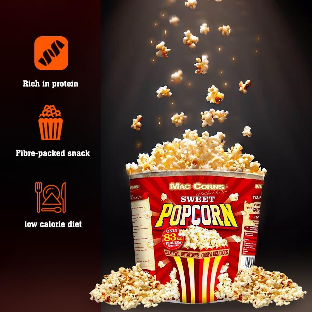 Maccorns Popcorn Sweet Popcorn 600G 10Ltr Mega Bucket Sweet 600 g (Pack ...