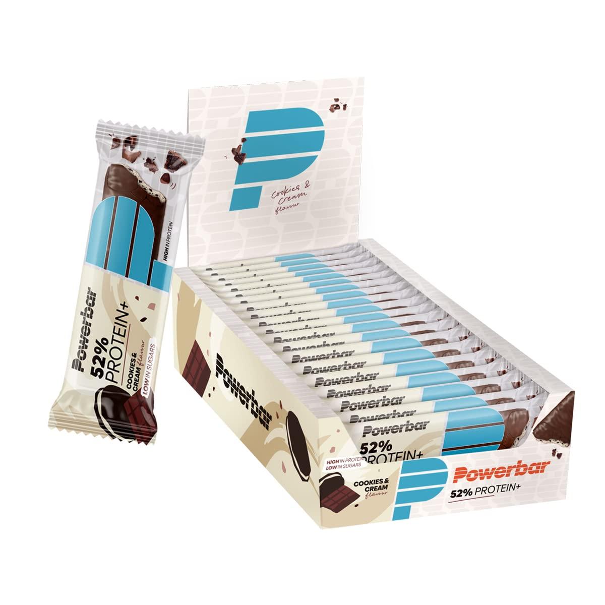 Powerbar 52% Protein Plus Cookies & Cream - 20 x 50g High Protein Low ...