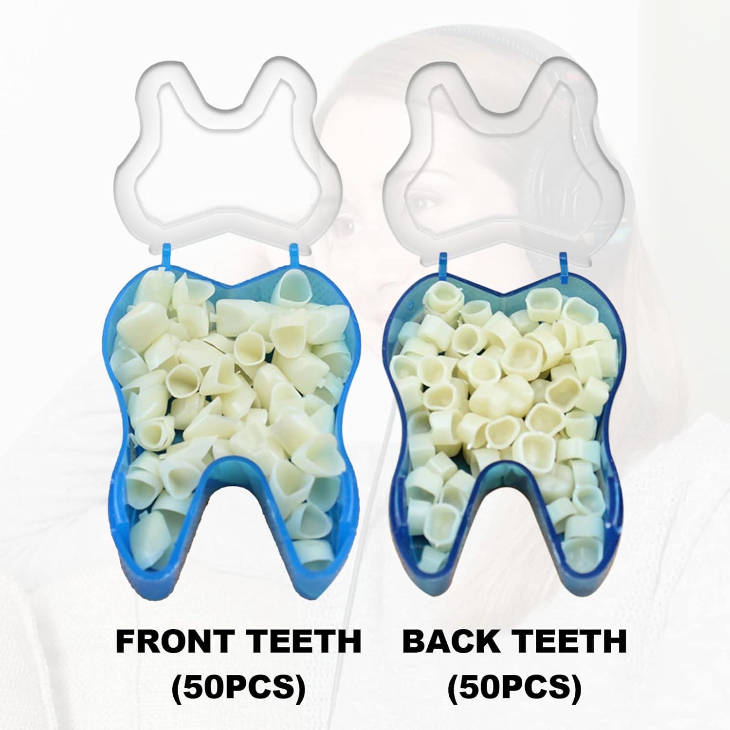 100pcs Temporary Crowns of Tooth Crowns 2 Types of Strong Temporary ...