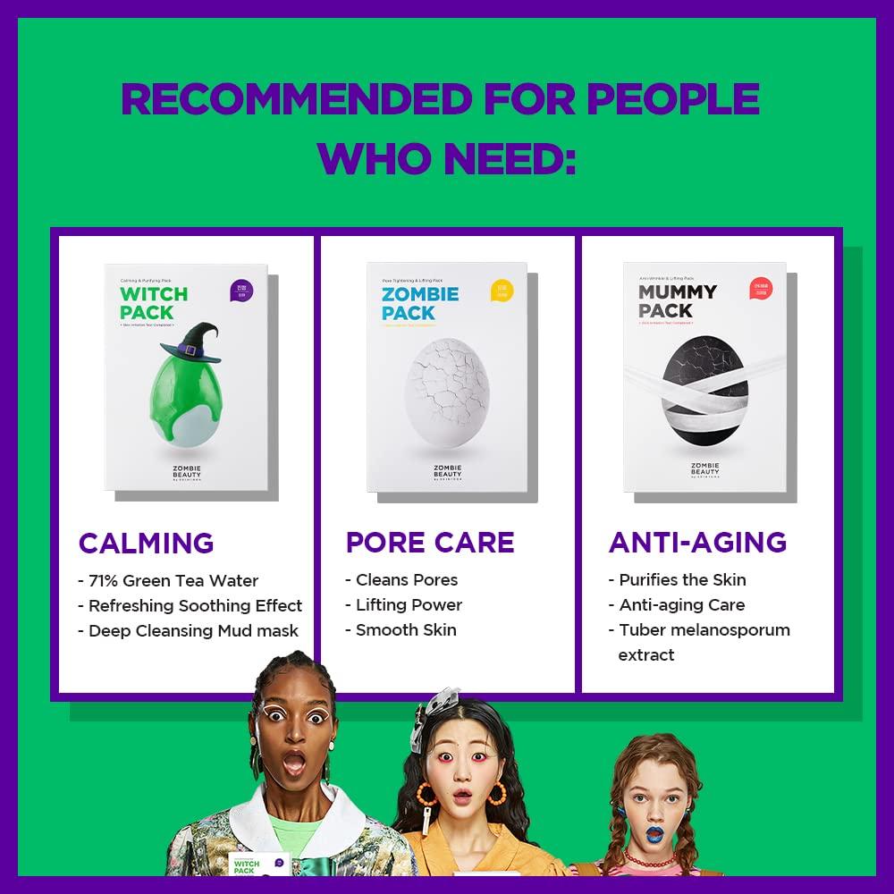 SKIN1004 Witch Pack (1box - 8ea) | Creamy Mud Pack with Green Tea Water Calming Purifying Pore Care