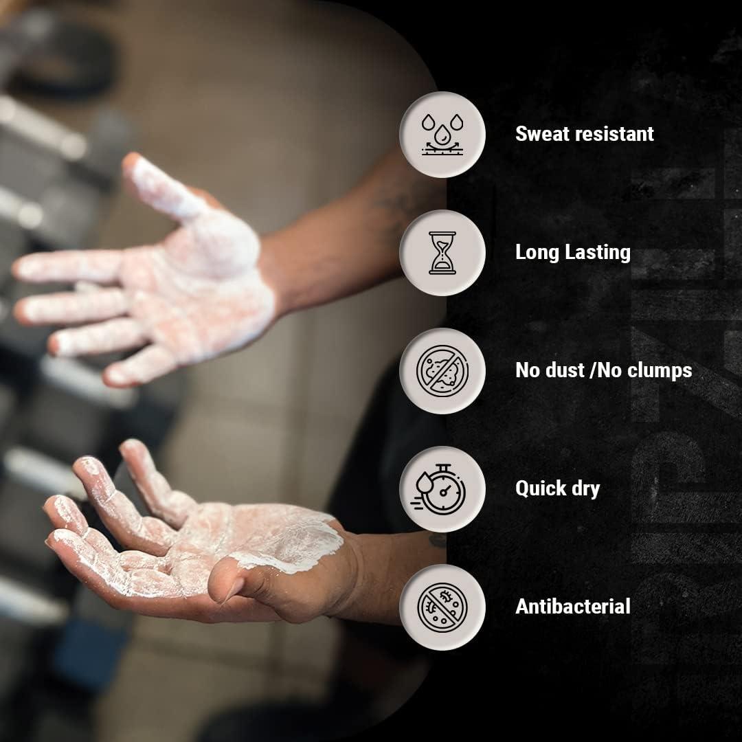 GRIPZILLA Liquid Chalk Combo Kit (250+50 ML) for Weightlifting, Gym ...