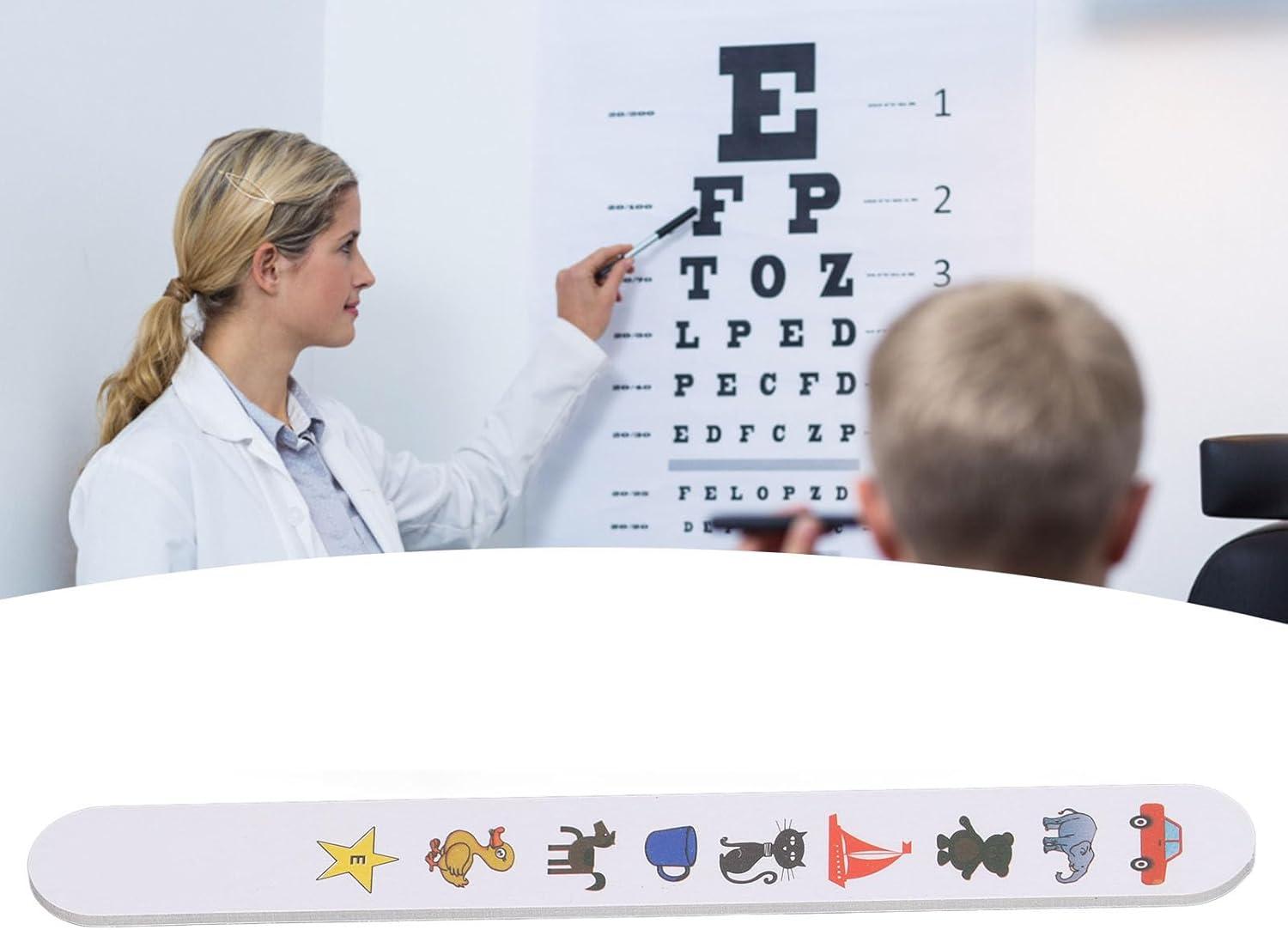 Vision Optometry Test Card | Cartoon Eye Chart & Fixation Rod for ...
