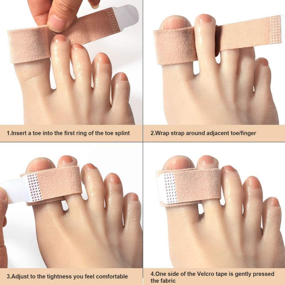 VIEEL Broken Toe Splint Wraps - Non-Slip Nylon Fabric Toe Cushioned ...
