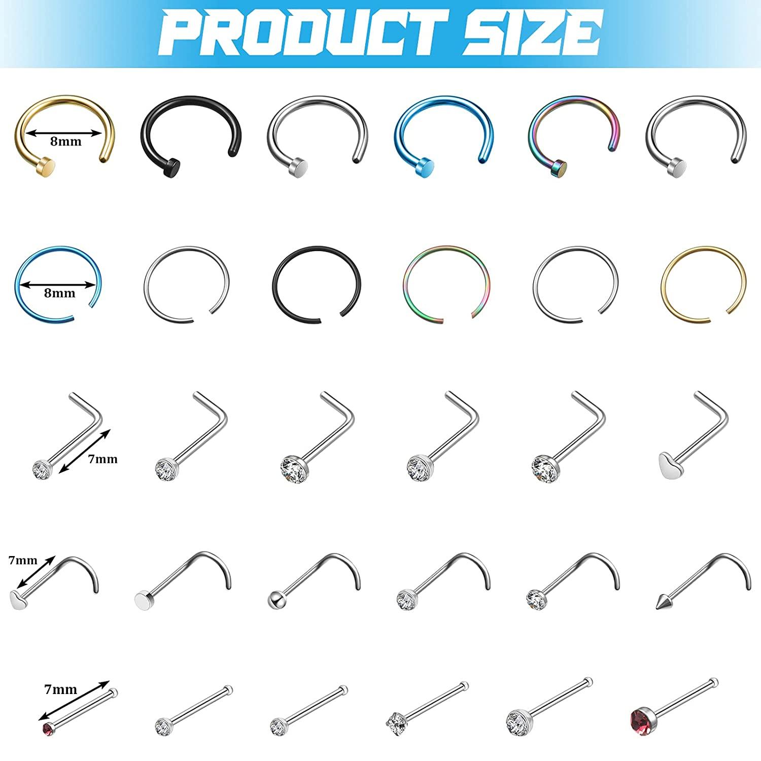 36-Piece Nose Ear Piercing Kit with Disposable Machine, Jewelry, and ...