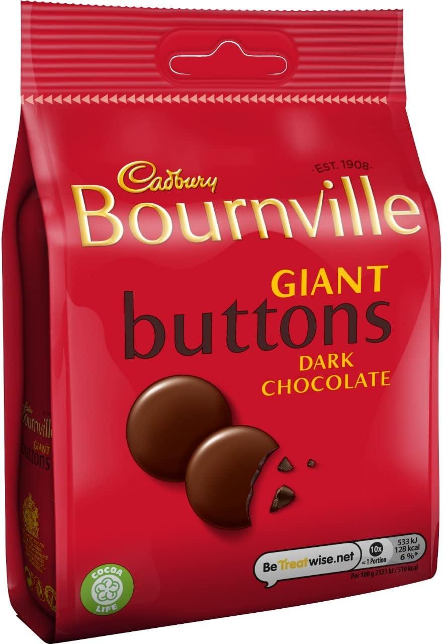 Cadbury Bournville Dark Chocolate Giant Buttons Bag 110 g Cocoa 110 g ...