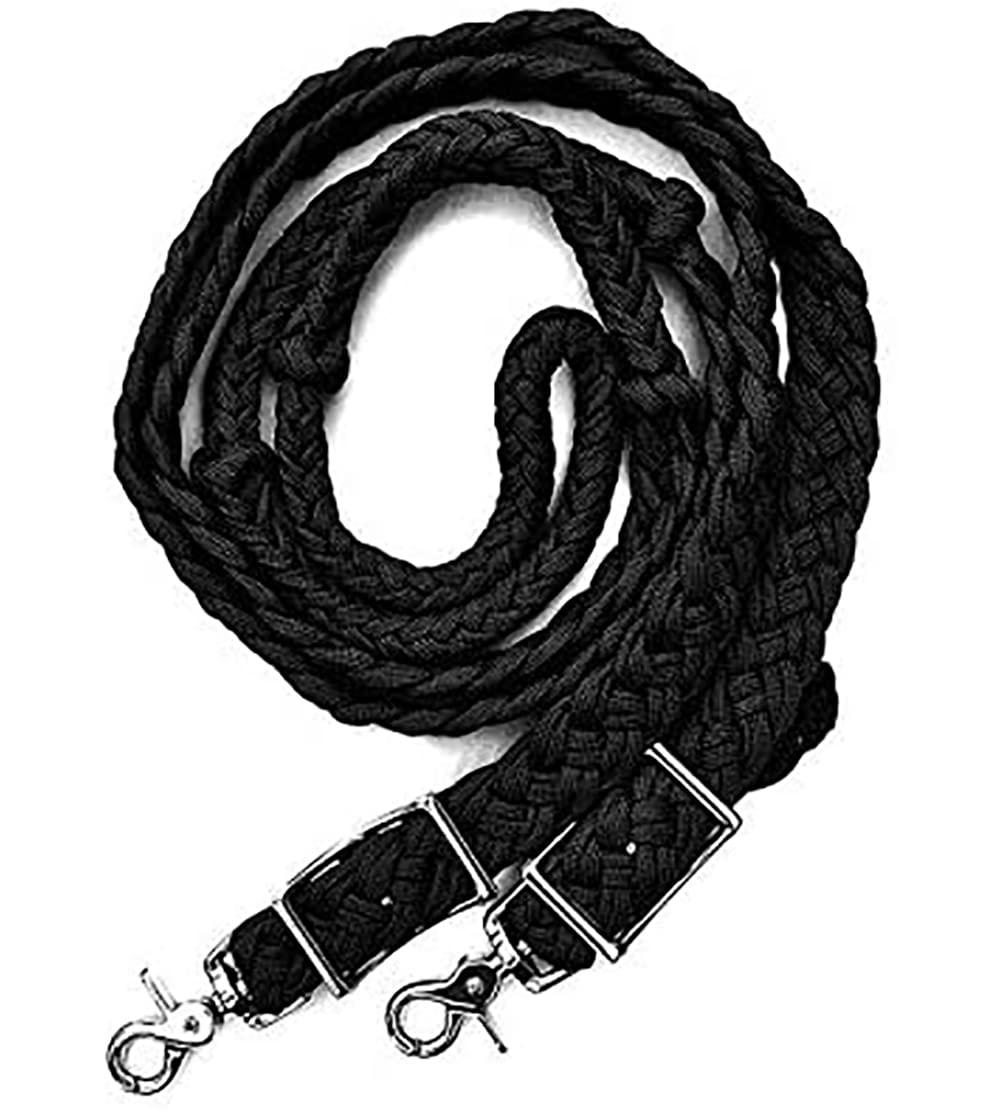 Animal Braided Barrel Reins with Scissor Snaps in Black - Shop Now ...