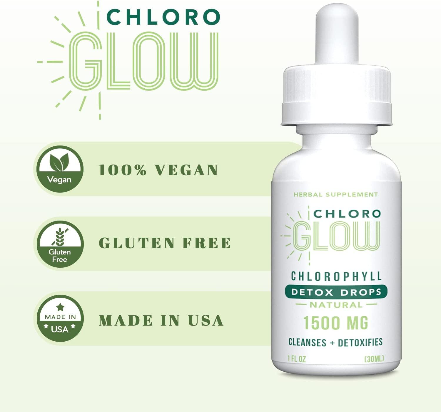 Chloroglow 1500mg Liquid Chlorophyll Oxygen Drops - Energy & Immune ...