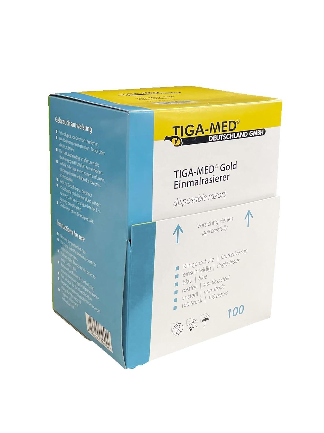 Razor Disposable Tiga Gold - 100 Blue Single-Edged Razors | Best ...