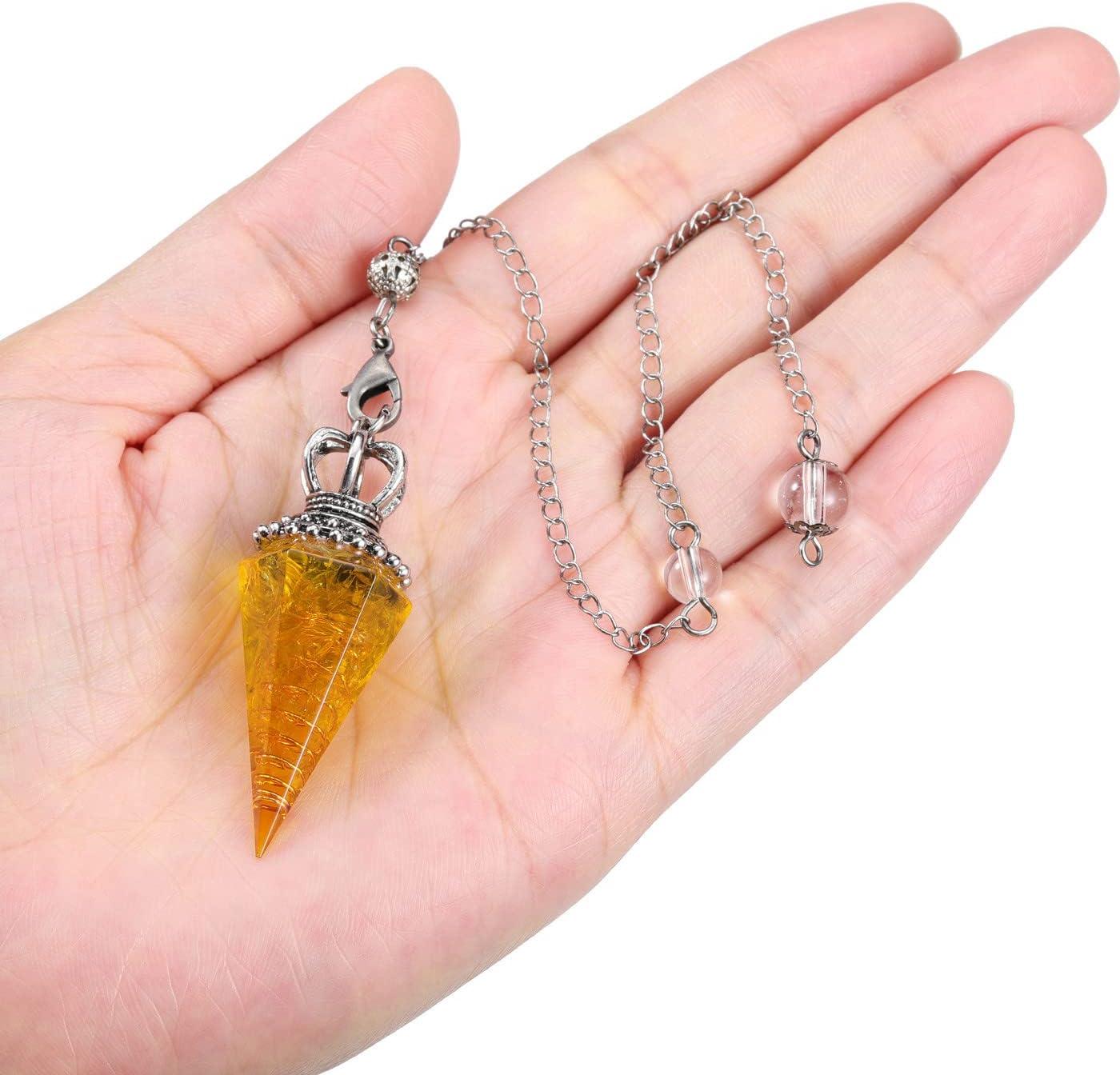 JOVIVI Citrine Crystal Pendulum for Divination and Healing - Quartz ...