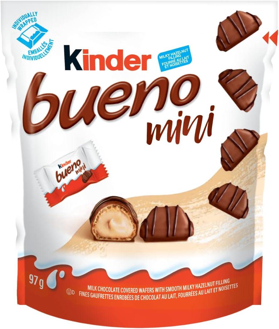 KINDER BUENO Milk Chocolate and Hazelnut Cream Mini Candy Bars 18 ...