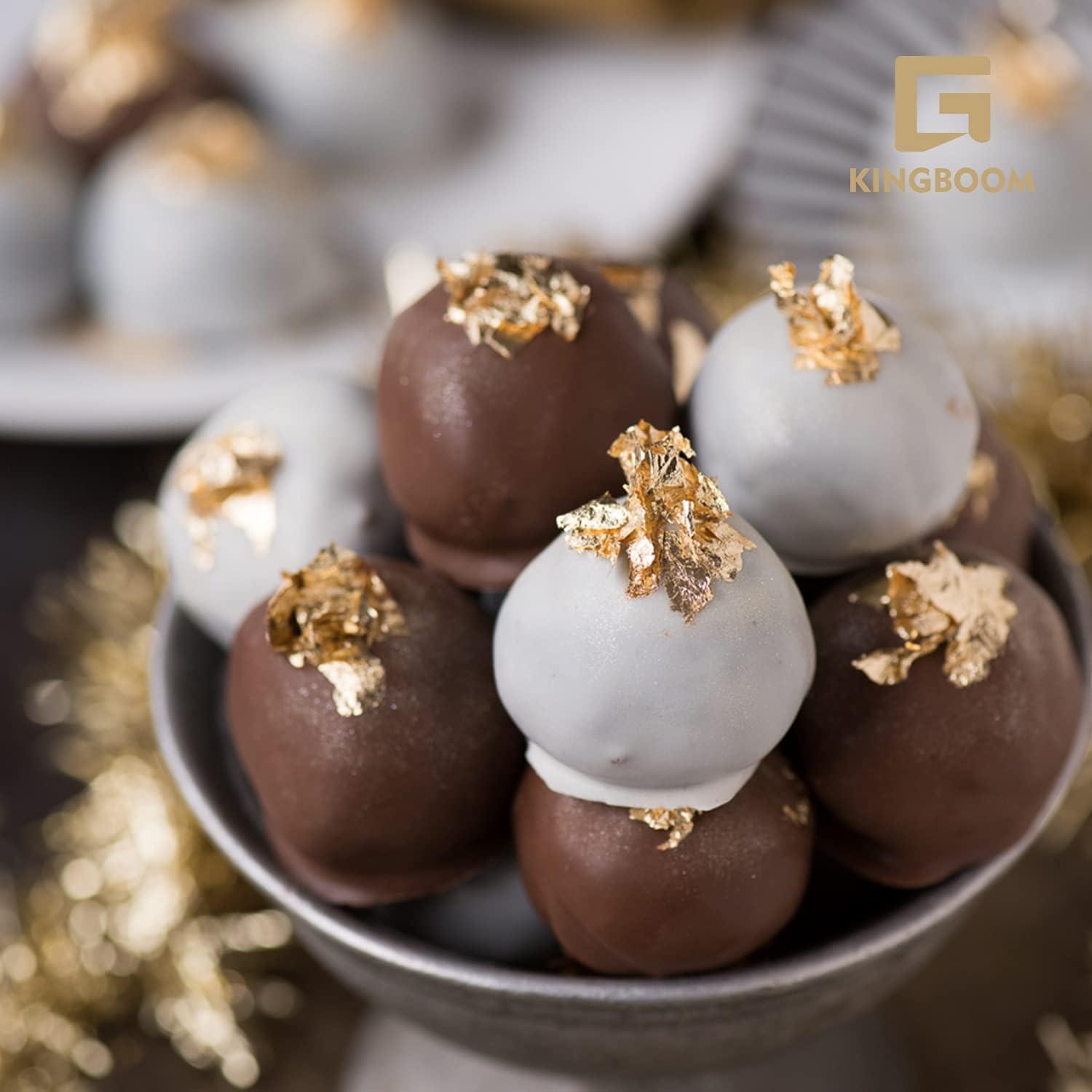 KINGBOOM 24K Gold Leaf Flakes - 50mg Edible Gold for Cakes & Drinks ...