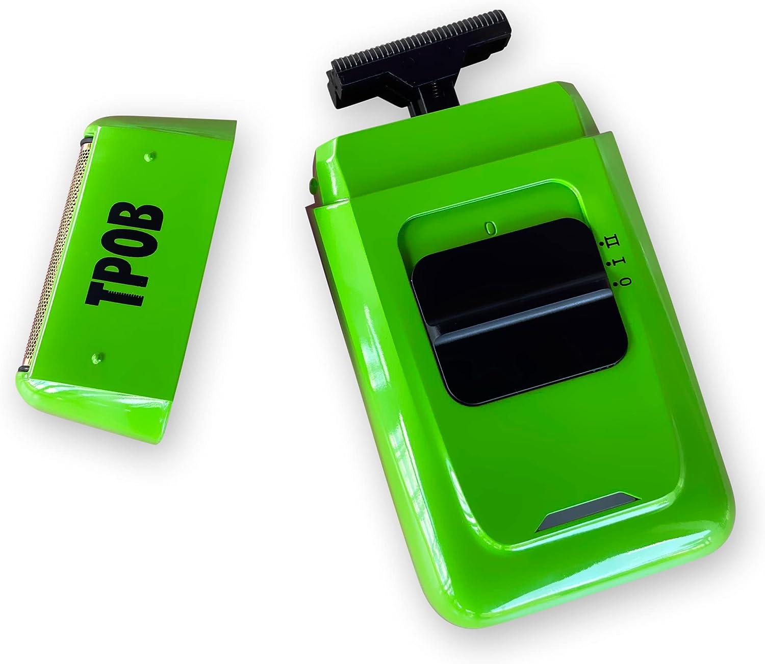 Skull Shaver (Slime Green) with Anti-Allergy Gold Blades - Professional ...