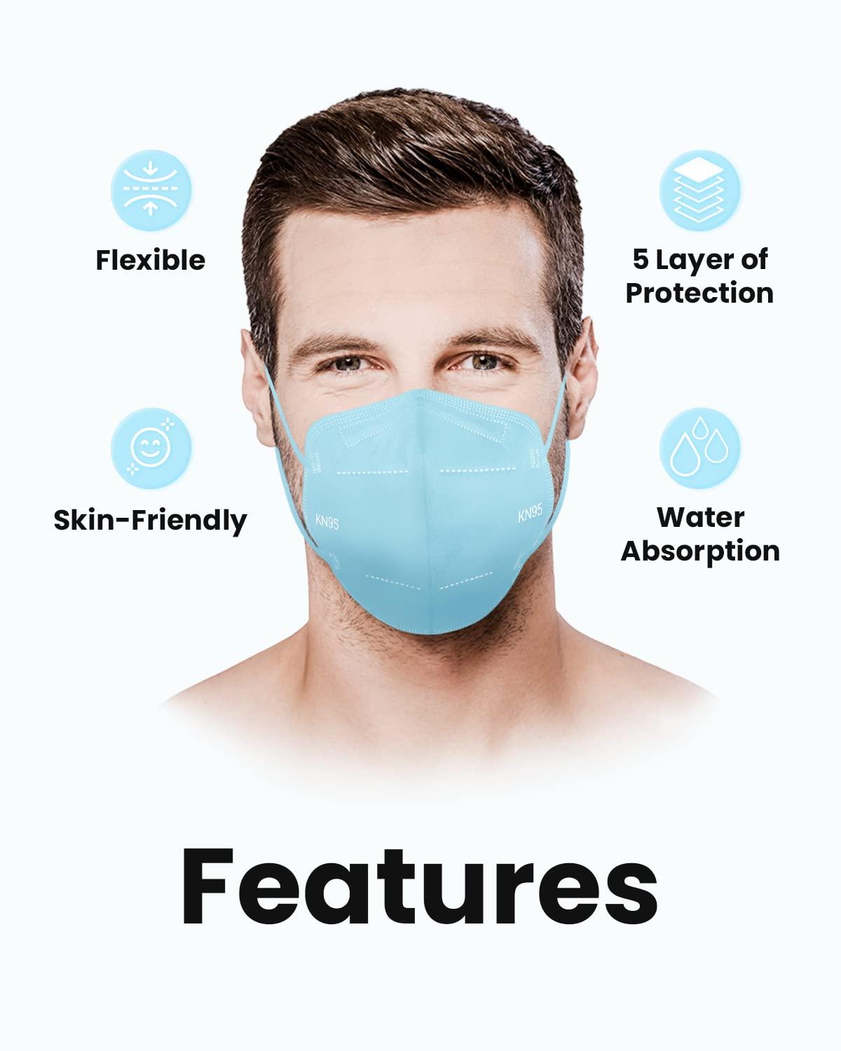 Dolce Calma KN95 Face Mask 25 Pack - Individually Wrapped, 5-Ply ...
