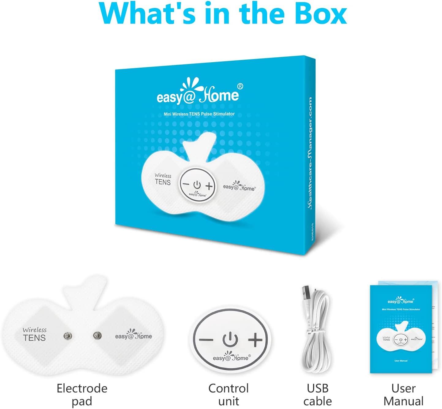 EasyHome Rechargeable Wireless TENS Unit - FDA Cleared, FSA Eligible ...