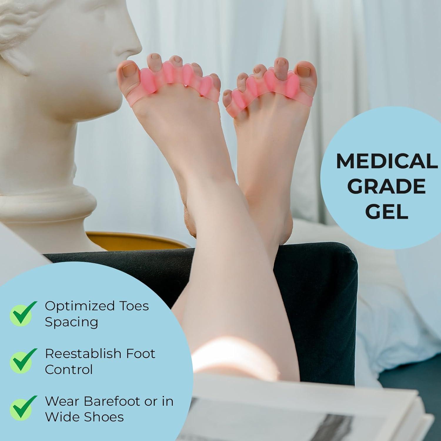 Toe Spreader Silicone (4 Pieces) - Correct Overlapping Toes Spacer ...