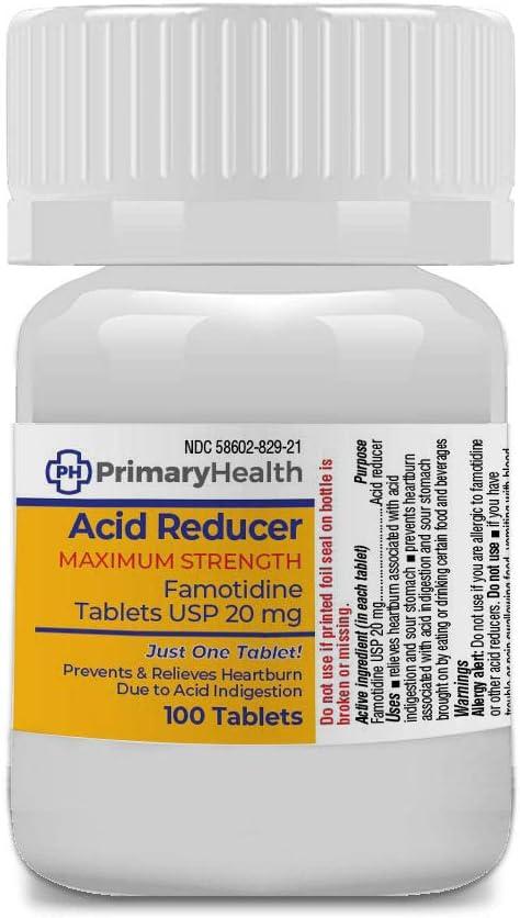 Primary Health Maximum Strength Famotidine 20mg Tablets - 100 Count ...