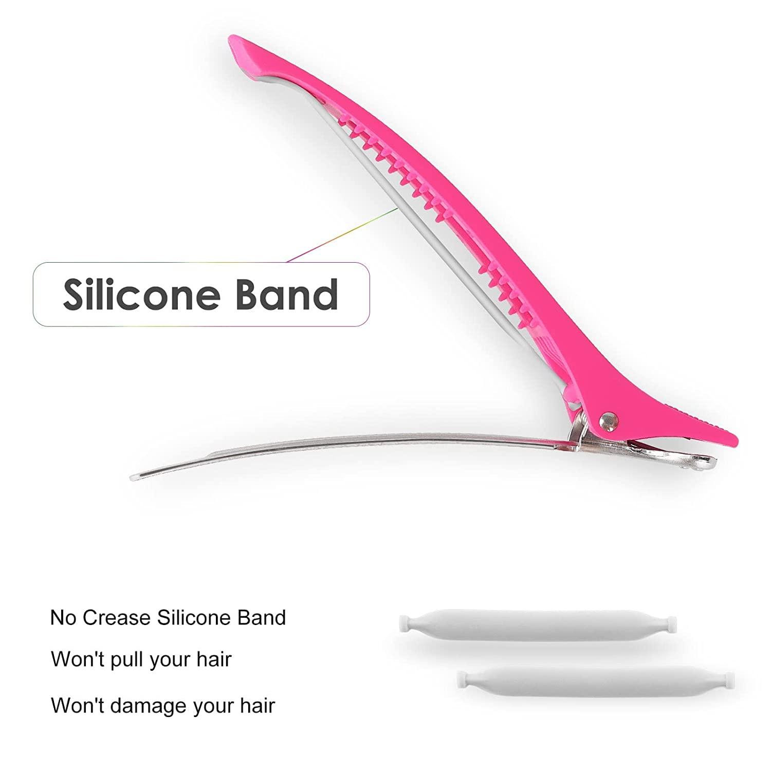 12 Pcs Neon Hair Clips - AIMIKE Salon Styling & Sectioning Clips for ...