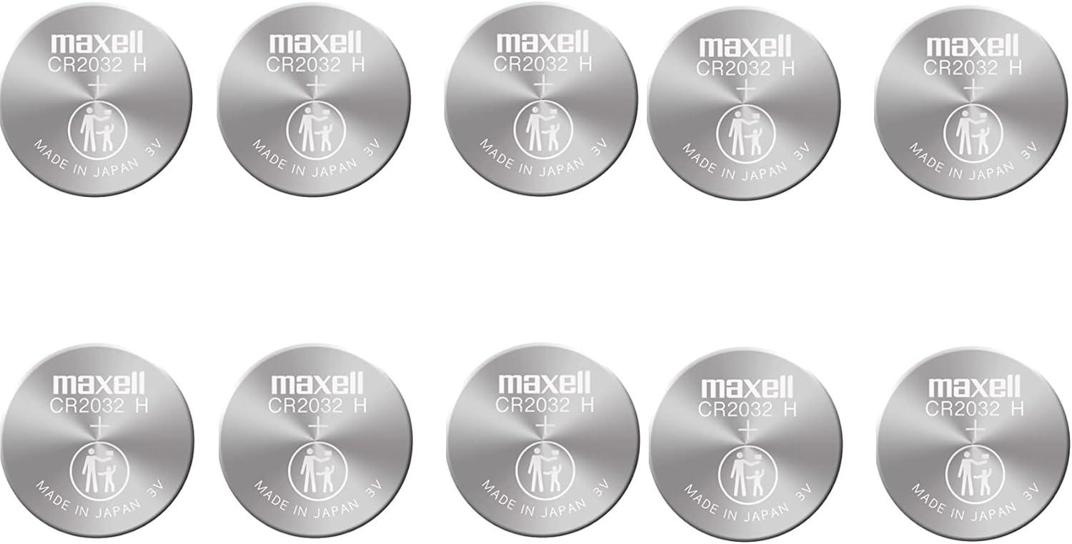 Maxell CR2032 3V Lithium Coin Batteries Made in Japan Version 10 Count ...