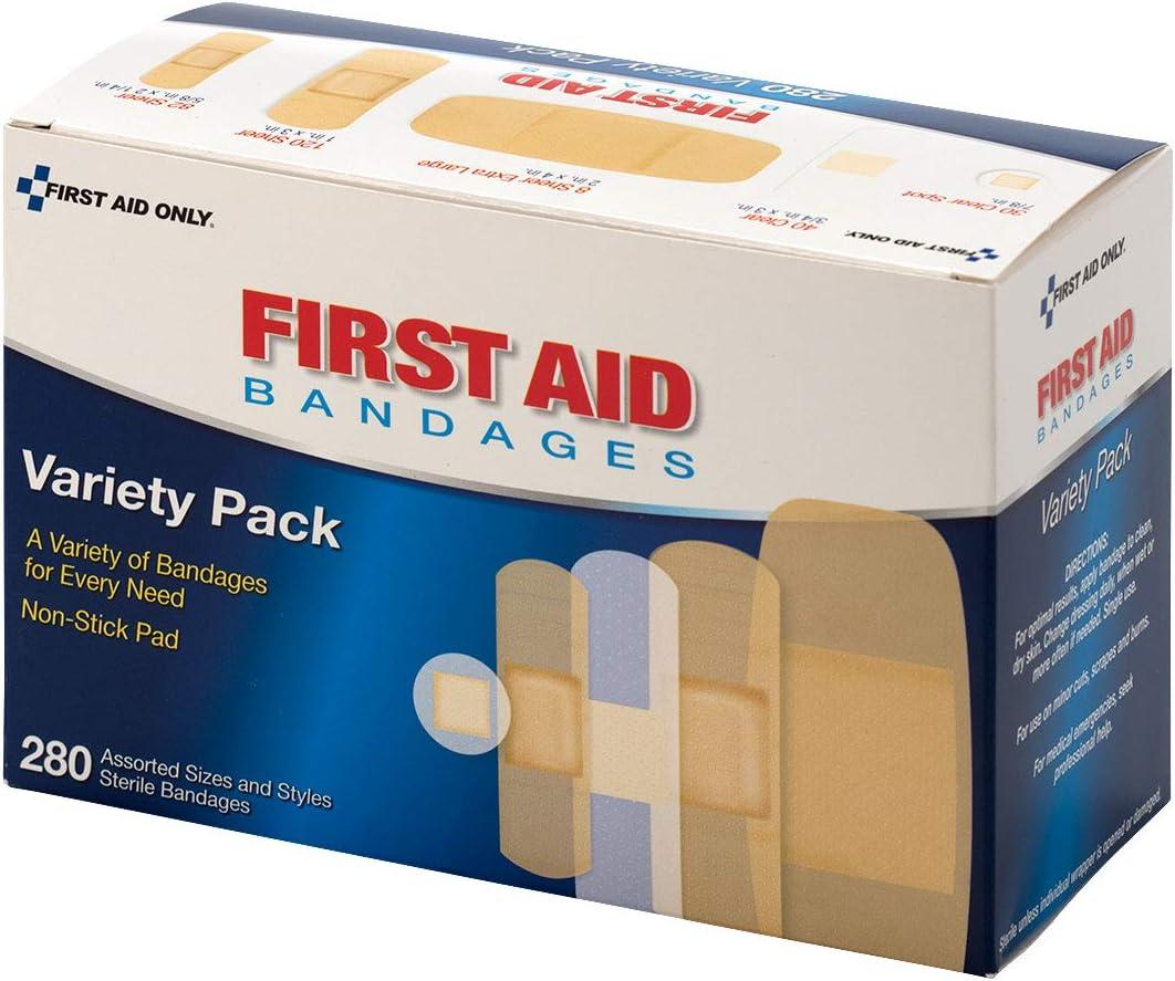 First Aid Only Sheer & Clear Bandage Variety Pack - 280 Count Assorted ...