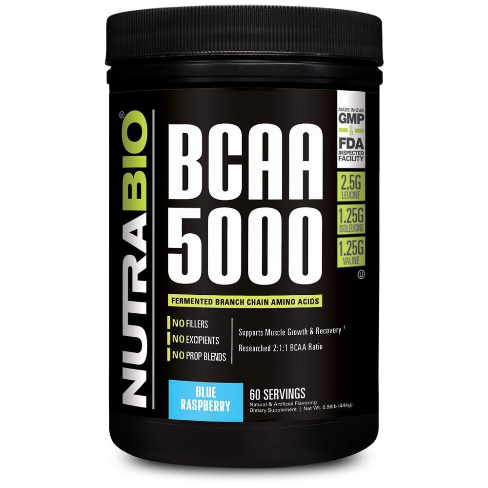 NutraBio BCAA 5000 Powder - Vegan Fermented BCAAs for Lean Muscle ...