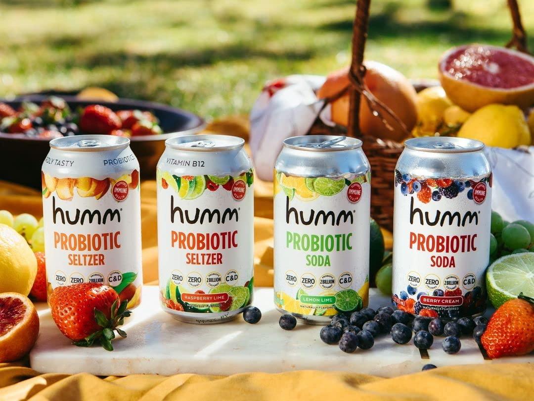 Humm Sparkling Probiotic Berry Cream Soda - Zero Sugar & Calorie, 2 ...