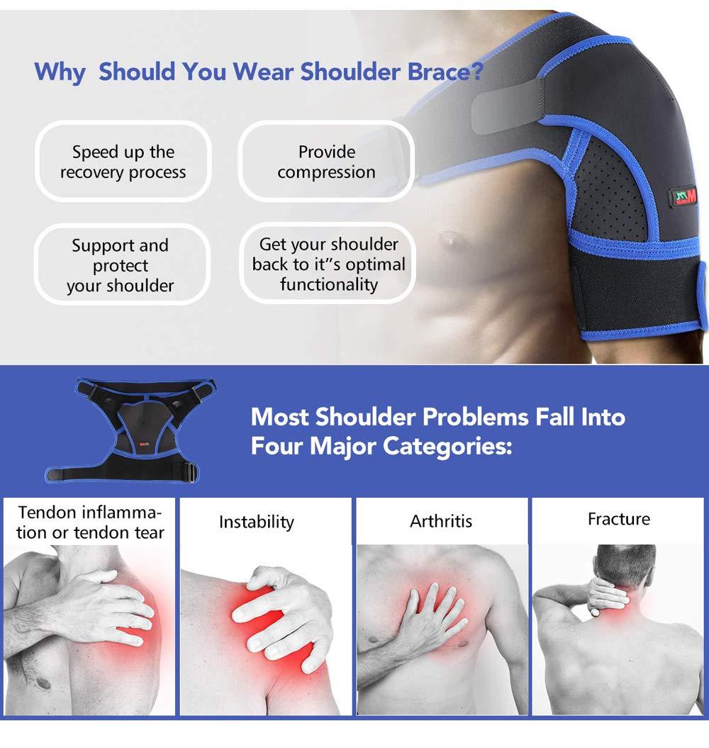 Adjustable Shoulder Support Brace - Neoprene Upper Arm Wrap for Rotator ...