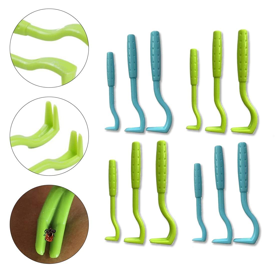 Pack of 12 Tick Hooks & Remover for Kids & Pets | Easy Safe Tick Lever ...