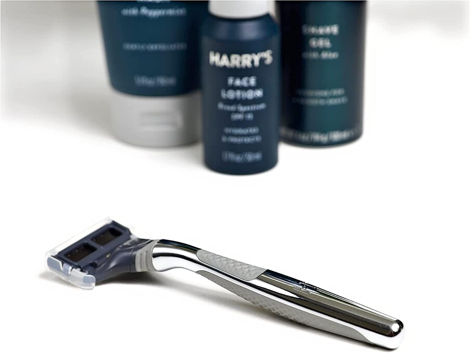 Harry's 5-Blade Men's Razor - Chrome Edition Handle with 2 Refills ...