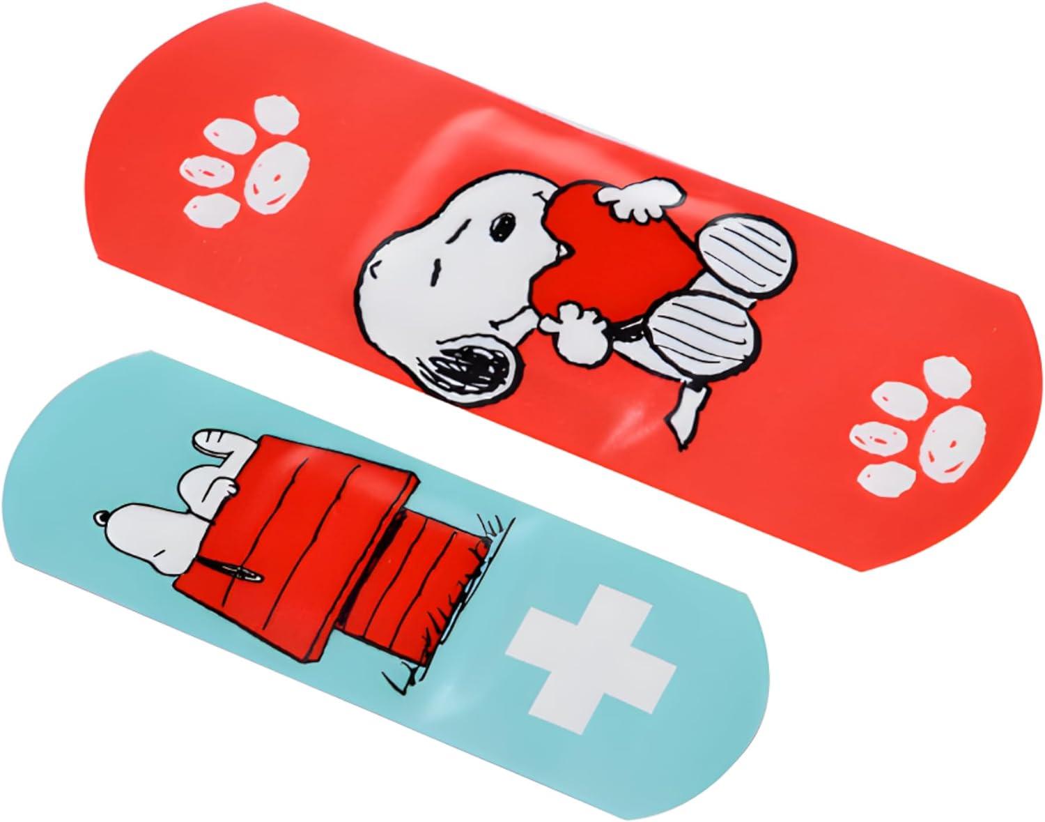 Snoopy Children's Plaster Set - Licensed 4-Piece Bandages in Metal Box - Fun & Portable Design ...