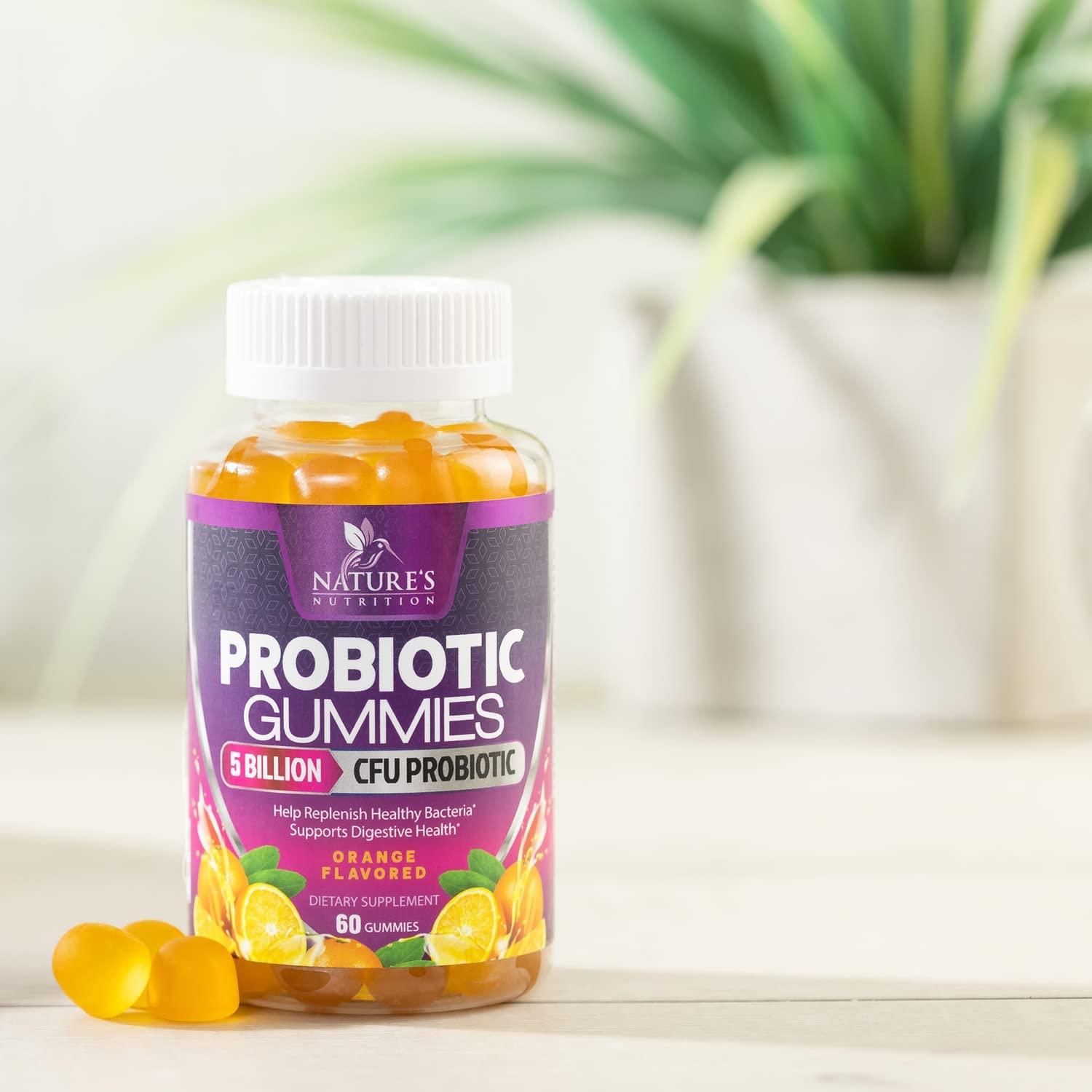 Nature's Nutrition Daily Probiotic Gummies - Extra Strength 5 Billion ...
