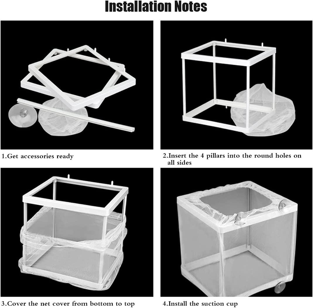 2 Pack Large Mesh Aquarium Fish Breeder Box - Fry Nursery Net for Baby ...