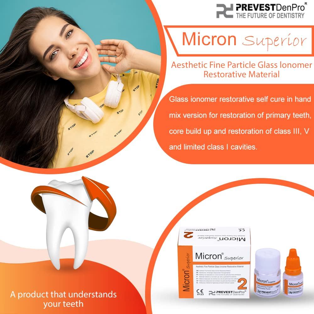 Micron Superior Radiopaque Glass Ionomer Dental Cement A2 Natural Shade ...