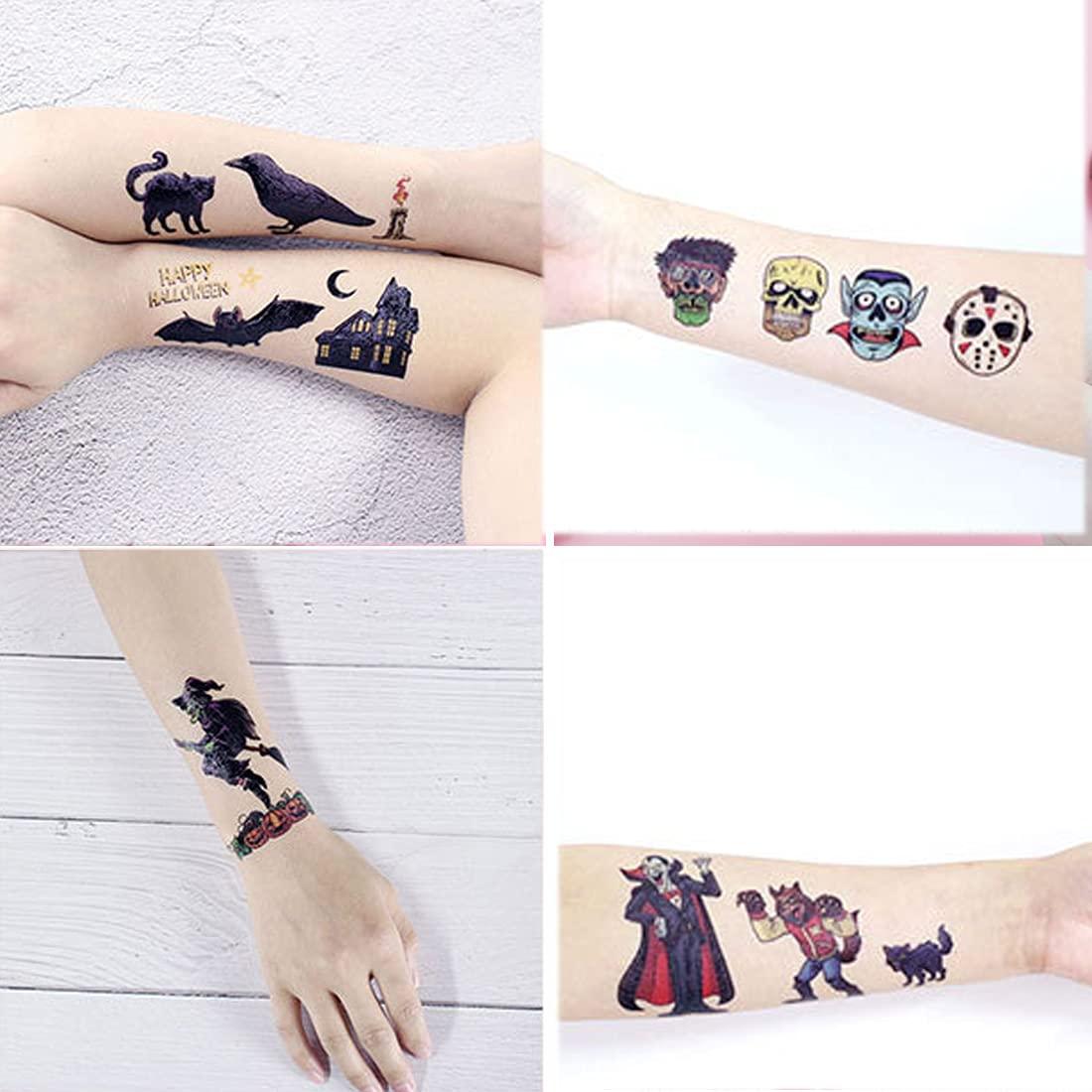 Ooopsiun Halloween Temporary Tattoos for Kids - 100 Scary Styles | Boys ...