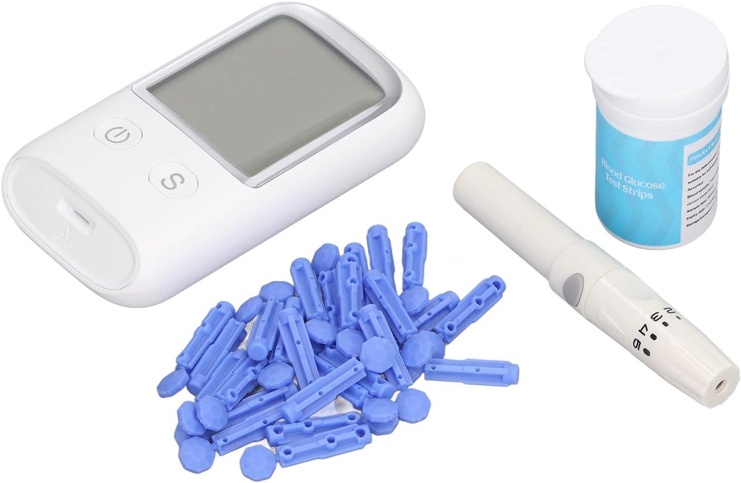 Blood Glucose Monitor Kit - Auto Coding, LCD Display, 25 Lancets, 25 ...