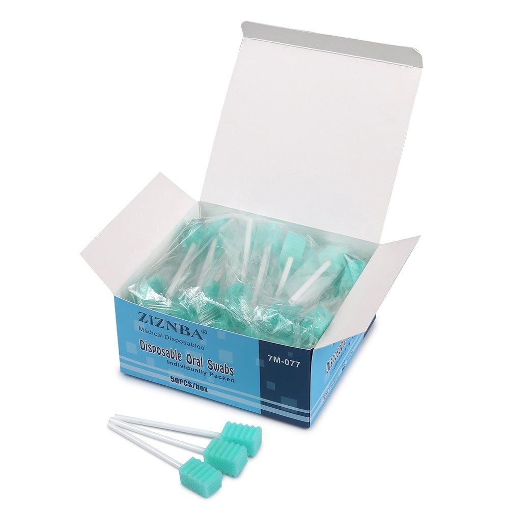 Buy 50 Pack Disposable Oral Swabs - Sterile Dental Sponge Swabsticks ...
