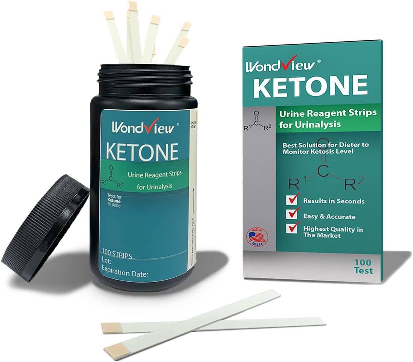 Wondview Ketone Test Strips - 100 Urinalysis Tester Strips for Testing ...