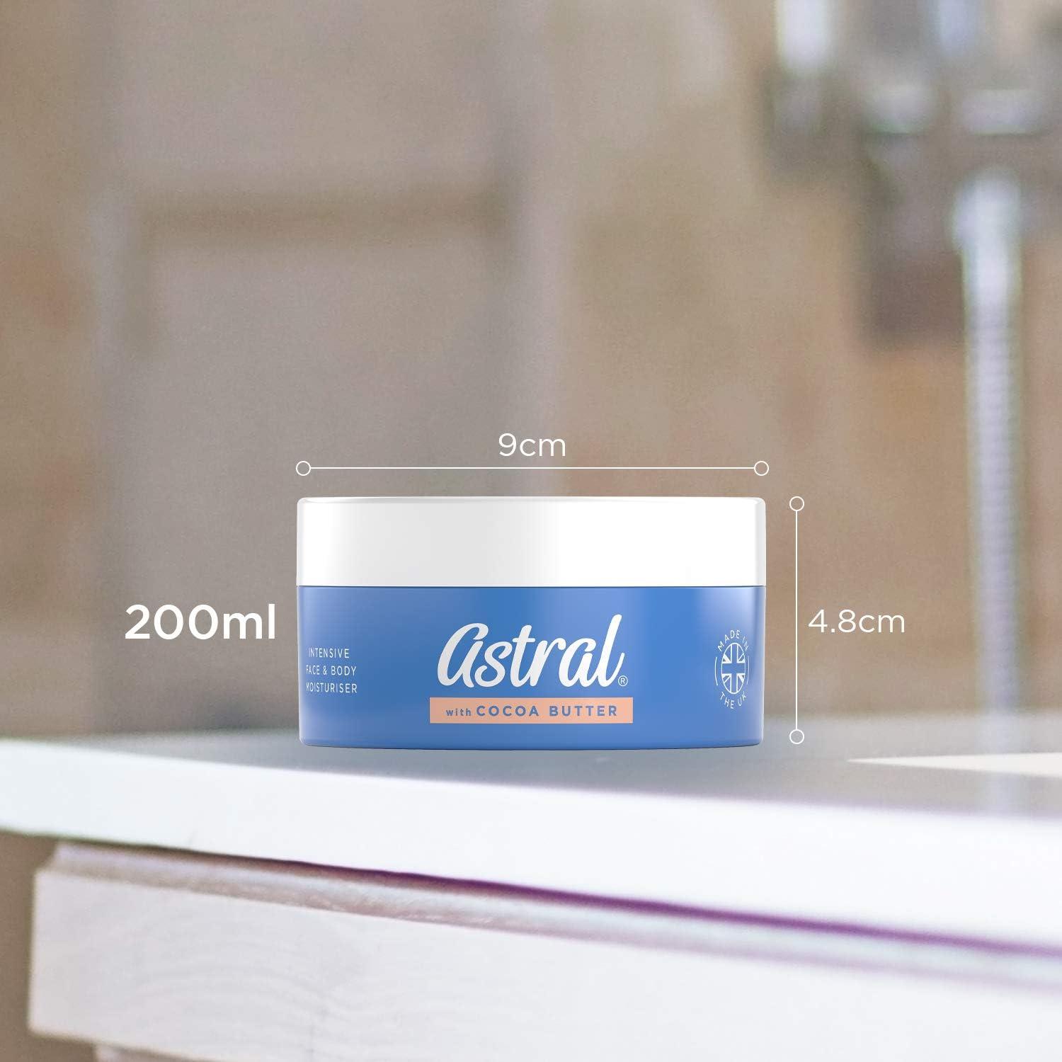 Astral Face & Body Intensive Moisturiser Cream with Cocoa Butter 200ml ...