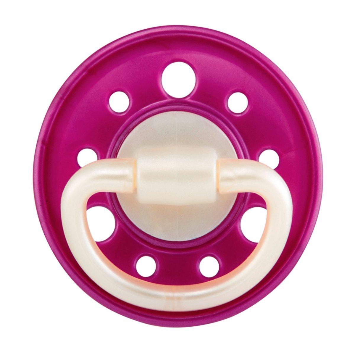 Cherry Pacifier | Round Natural Shape Size 1 (0-6 Months) | Pink-Purple ...
