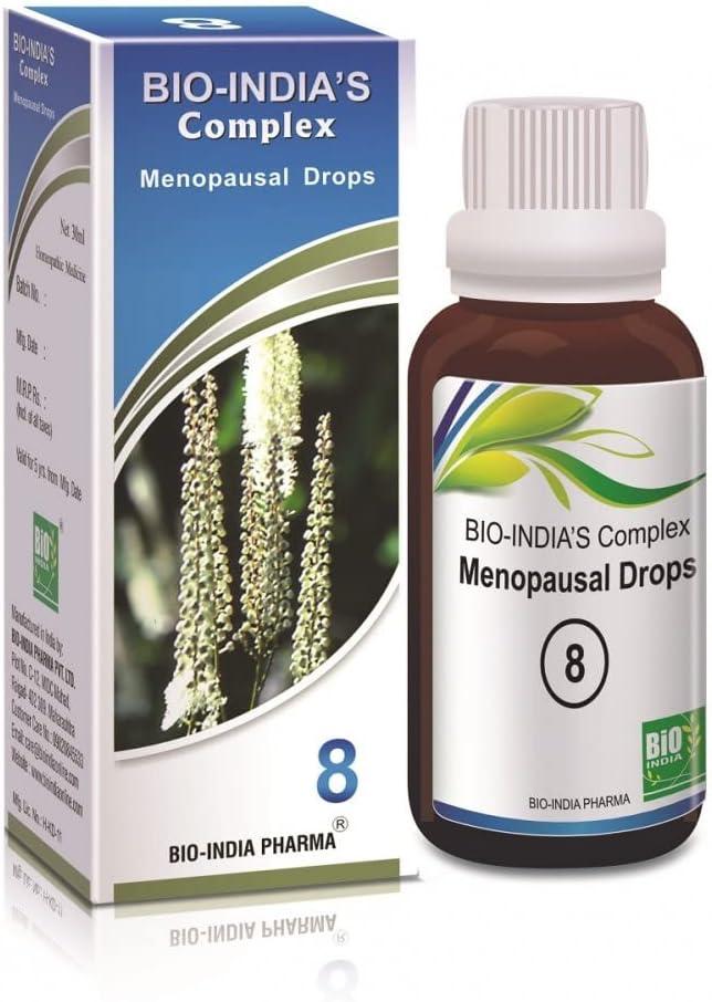 Bio India Menopausal Drops (30ml) for Hot Flushes, Tension & Mood ...