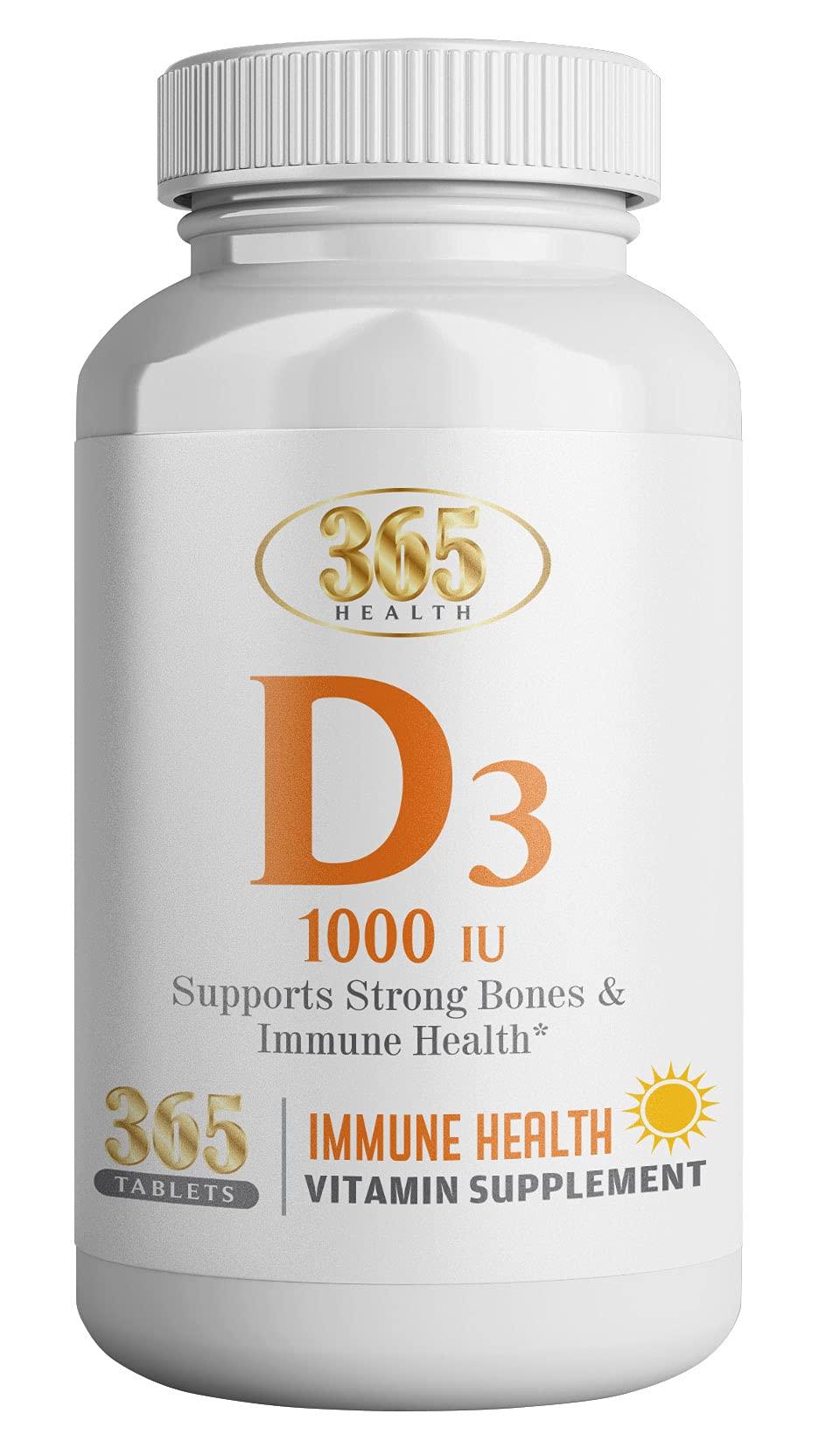 365 Count Vitamin D3 Tablets - Support Immune Health & Strong Bones ...