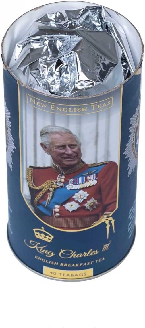 New English Teas King Charles Tea Drum with 40 English Breakfast ...