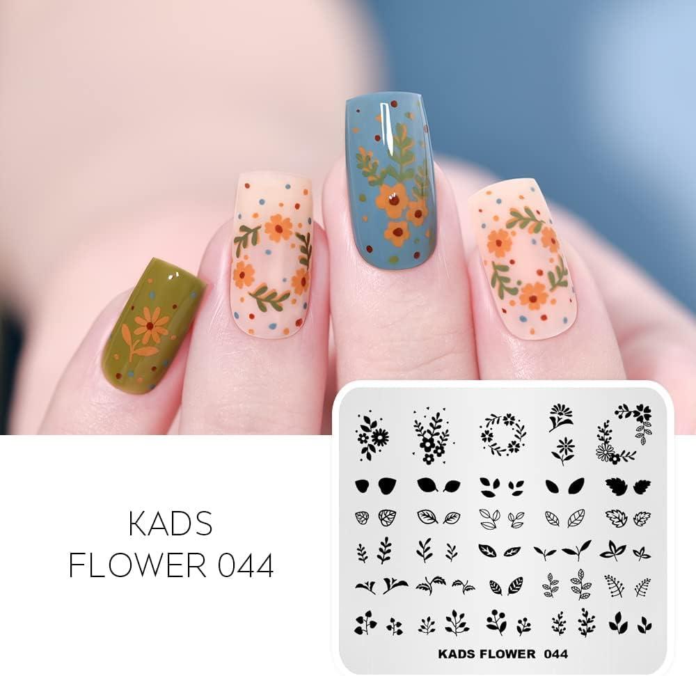 KADS Flower Nature Nail Stamping Plate FL044 - DIY Manicure Stencil ...